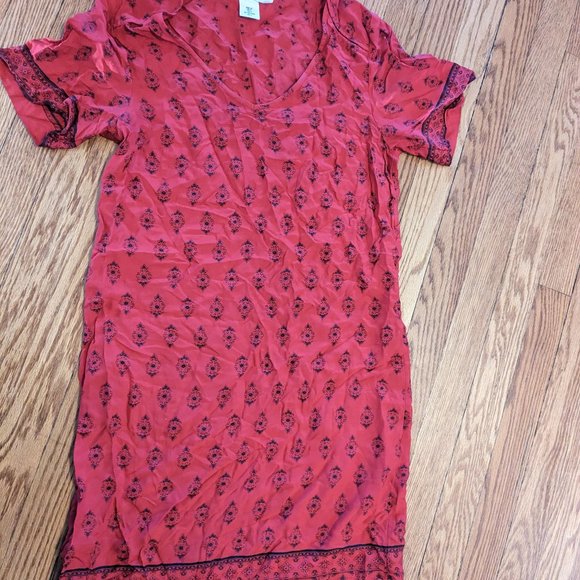 H&M | Dresses | Hm Short Sheath Dress Red Floral | Poshmark